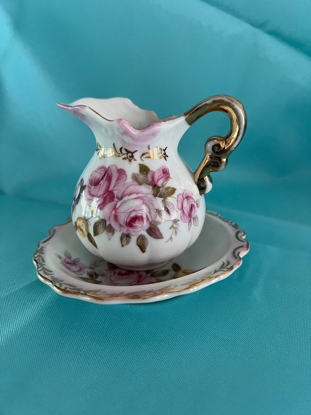 Lefton China Pitcher & Saucer Set Pattern SL 6328 - Etsy