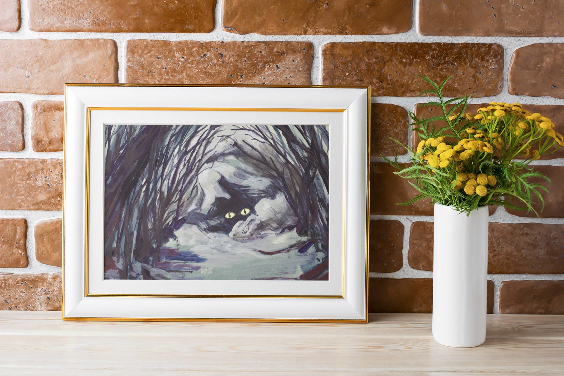Into the Woods - Original Giclée Art Print, A5, Cat Lover Illustration ...