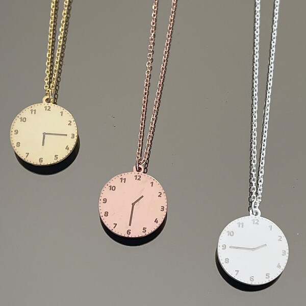 Clock Necklace - Etsy