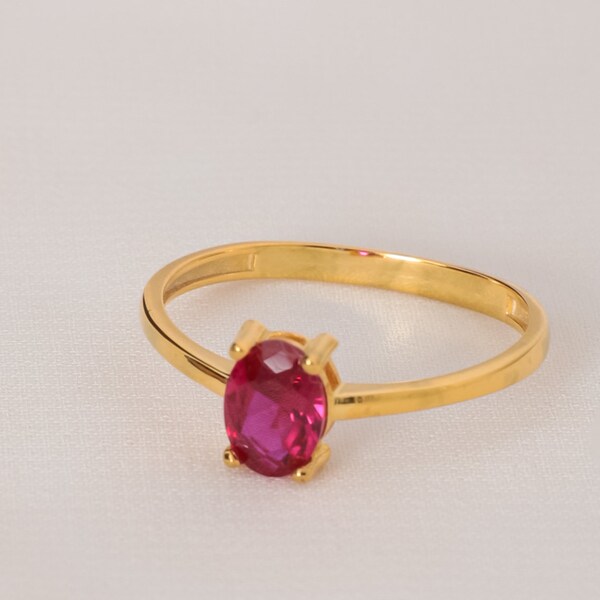 Gold Ruby Ring - Etsy