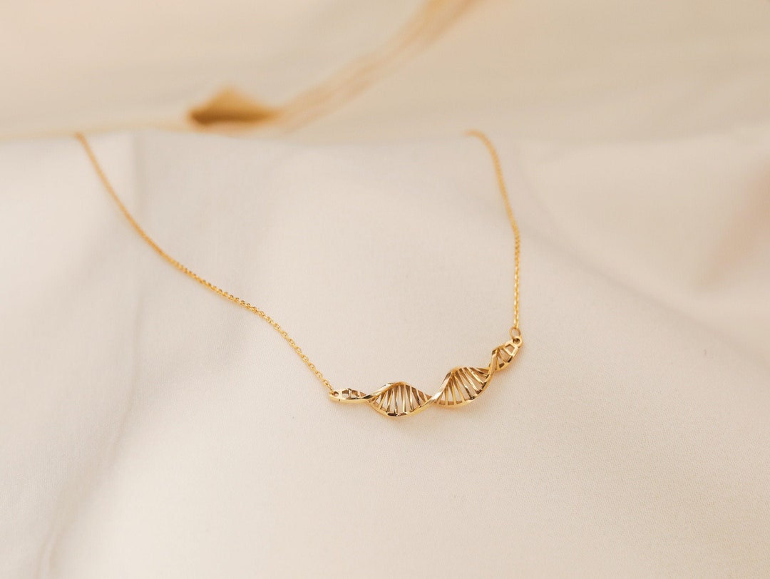 Sterling Silver DNA Double Helix Necklace: Science Jewelry Gift - Etsy