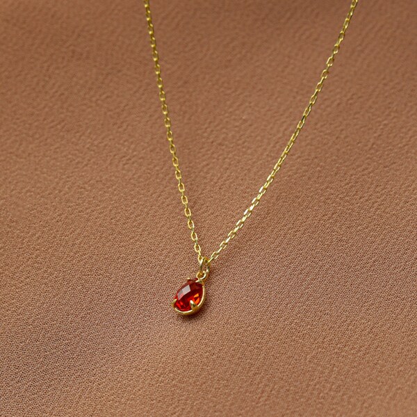 Ruby Red Necklace - Etsy
