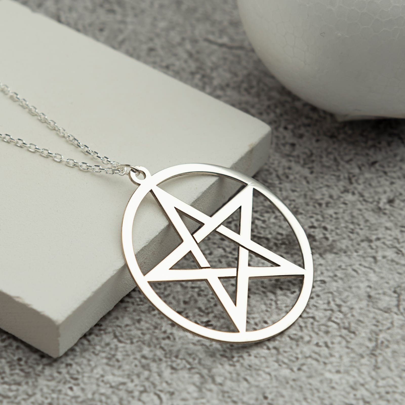 Sterling Silver Pentagram Necklace: Wiccan Pentacle Pendant, Gold/rose ...