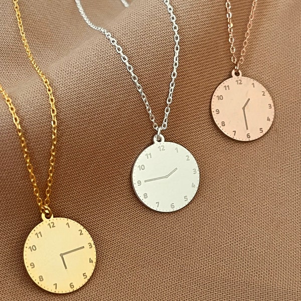 Clock Necklace - Etsy