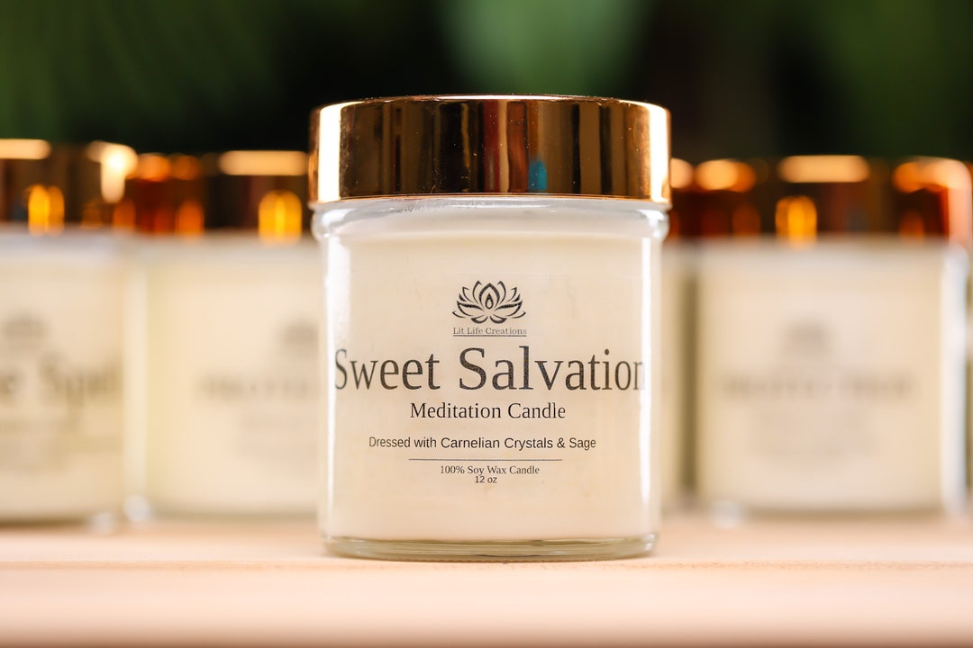 Sweet Salvation Scented Handmade Candle, Lavender Aromatherapy Soy ...