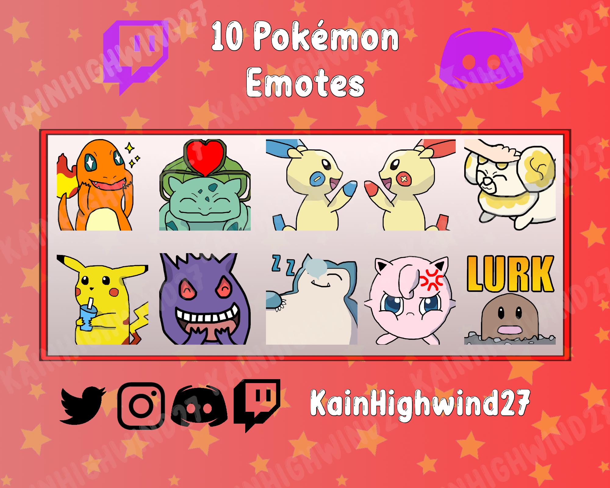 10 Pokemon Twitch/discord Emote Bundle - Etsy