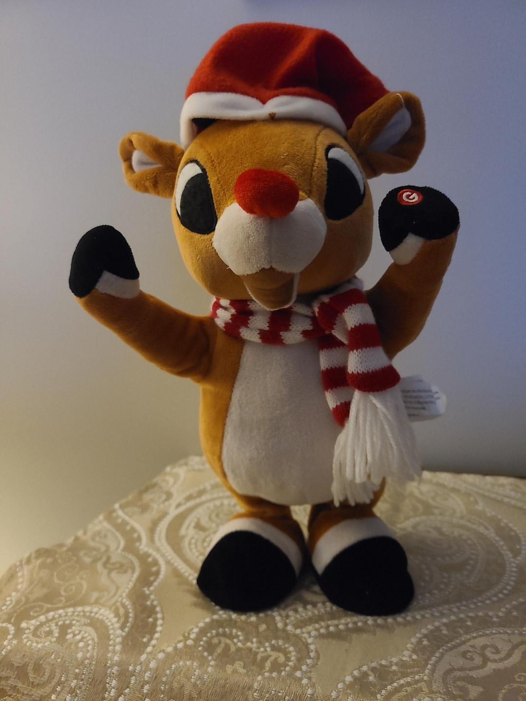 Gemmy RUDOLPH RED-NOSED Reindeer Animated Side Stepper Musical Dancing ...