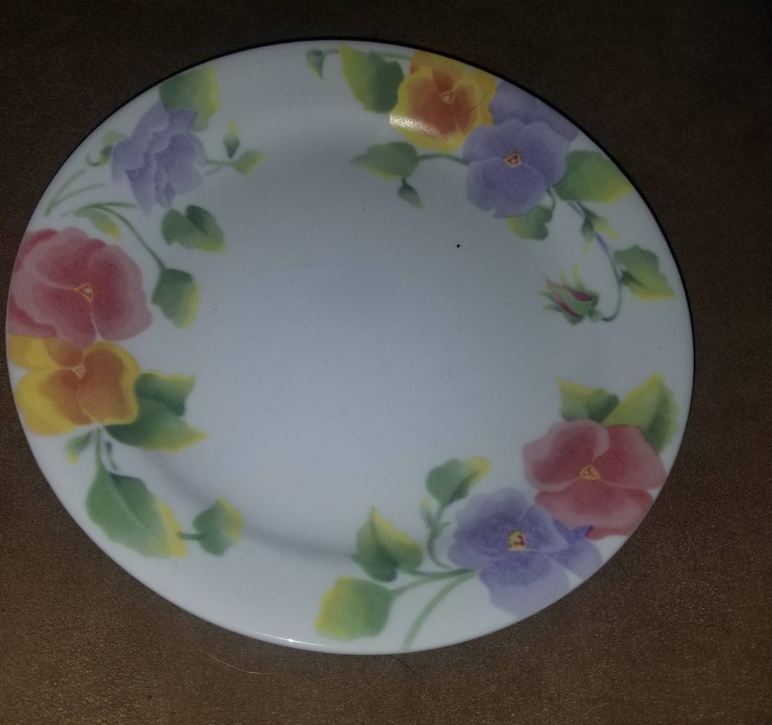 Set of 8 Corelle Summer Blush Pansy Salad Plates 7.25" - Etsy