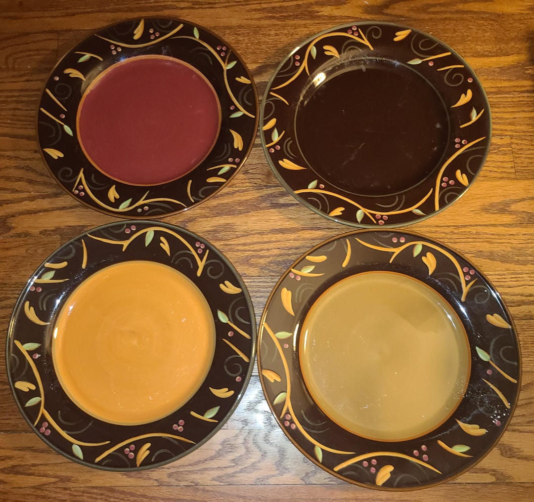 Set of 4 Demdaco Chocolate Berries Dinner Plates 10.75” - Etsy