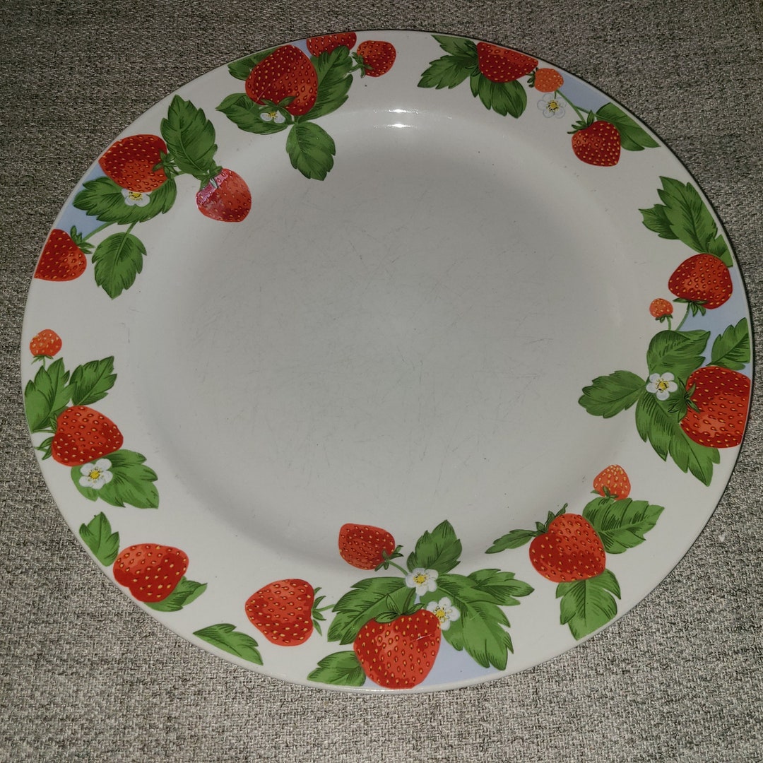 Set of 4 Tienshan Stoneware strawberry Social Dinner Plates - Etsy