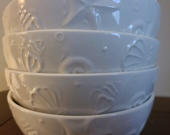 Thomson Pottery Coastal Hampton Seashell and Starfish Embossed Rustic ...