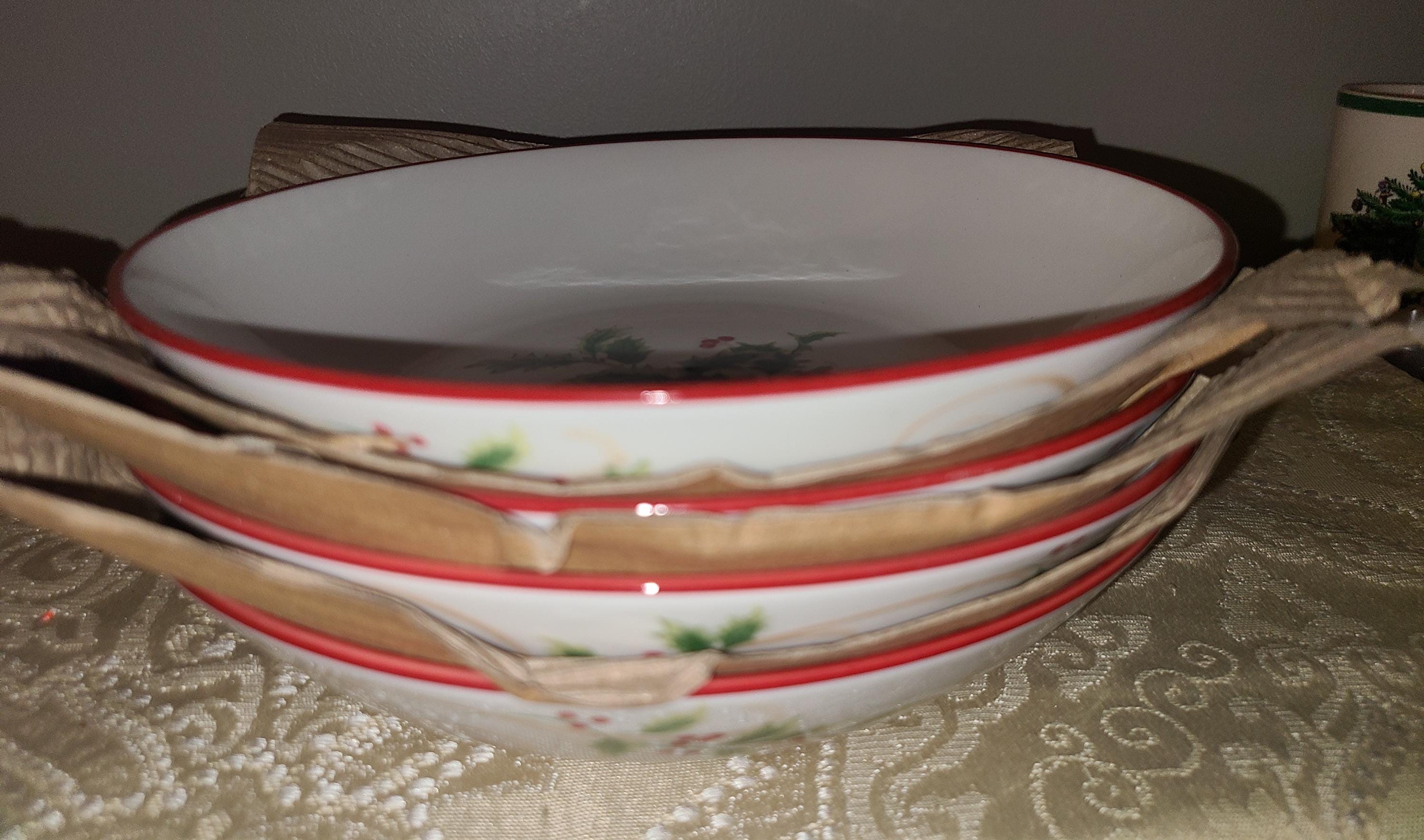 Set of 4 Lenox Holly Scroll Soup Pasta Bowls NEW - Etsy