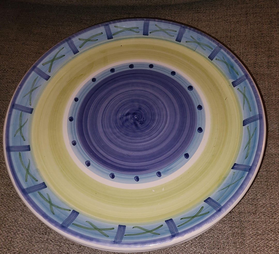 Set of 4 Caleca CAA57 Dinner Plates Blue Green 11.25" - Etsy
