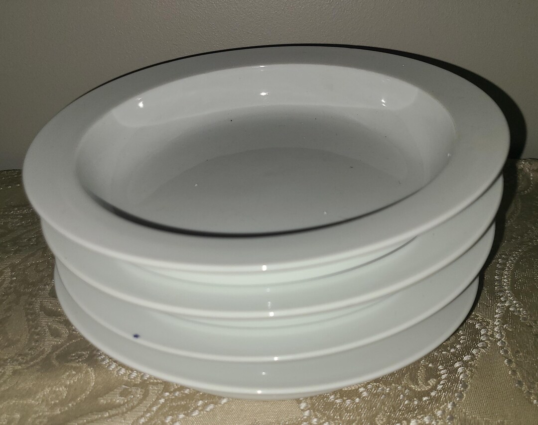 Set of 4 Dansk Bistro Bisserup WHITE 8" Soup / Pasta Bowls - Etsy