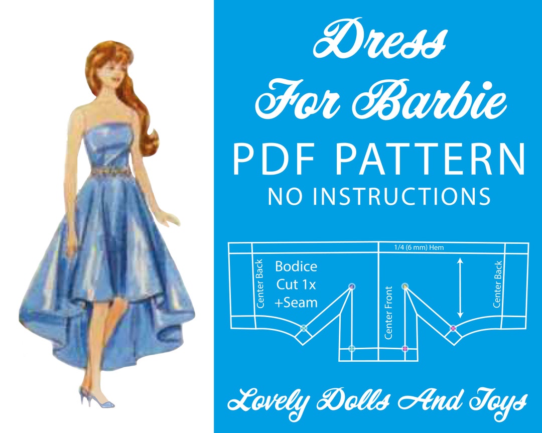 Patron de couture pour poupées Barbie ou poupées Poppy Parker Patron de ...