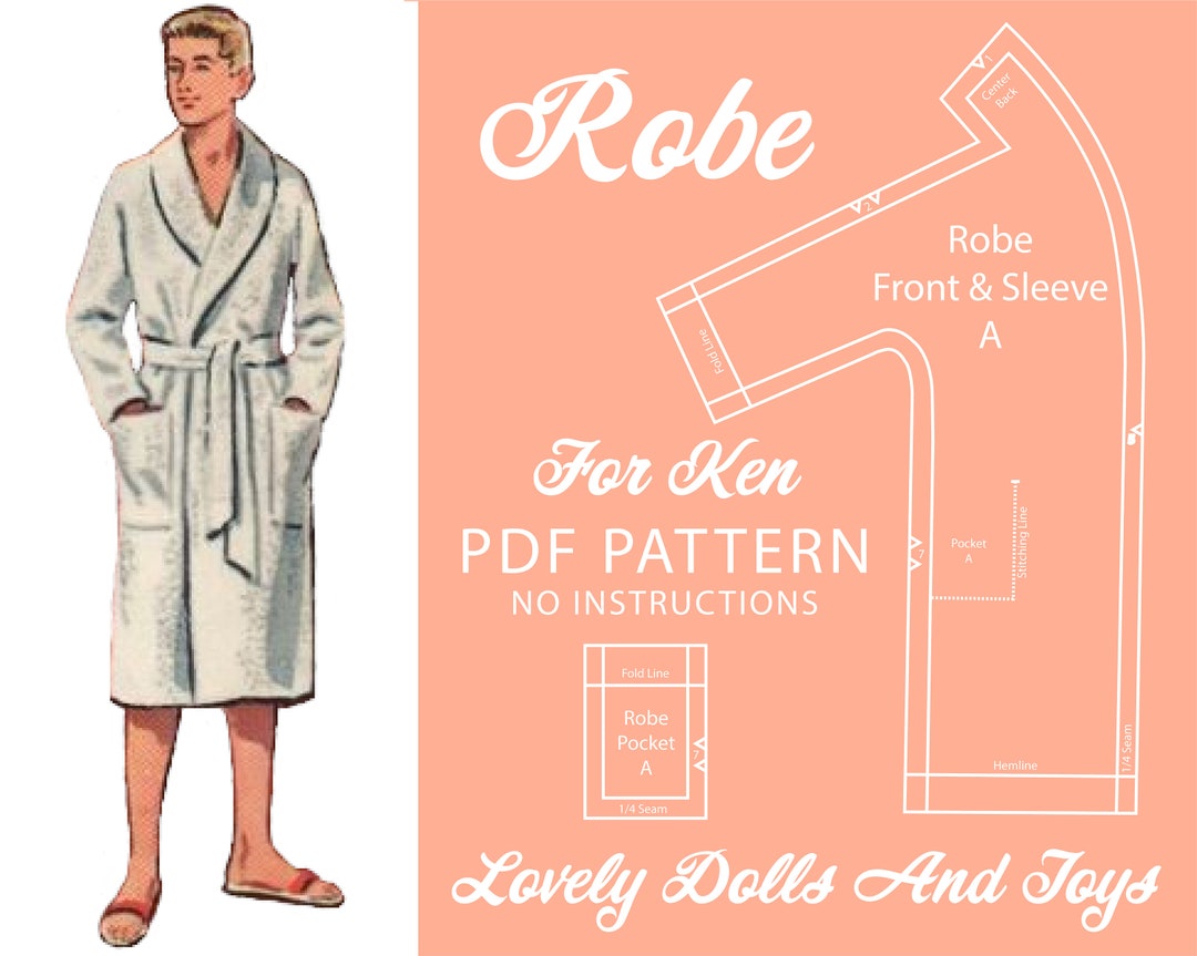 Robe for Ken PDF Sewing Pattern - Etsy