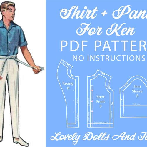 Robe for Ken PDF Sewing Pattern - Etsy