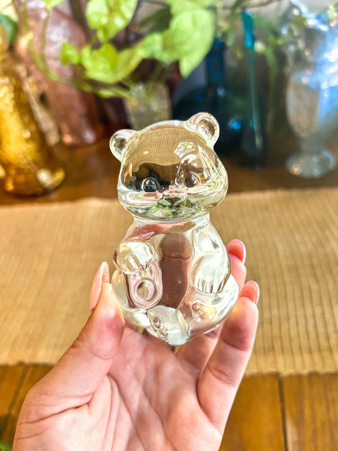 Vintage Fenton Glass Bear Paperweight Figurine - Etsy