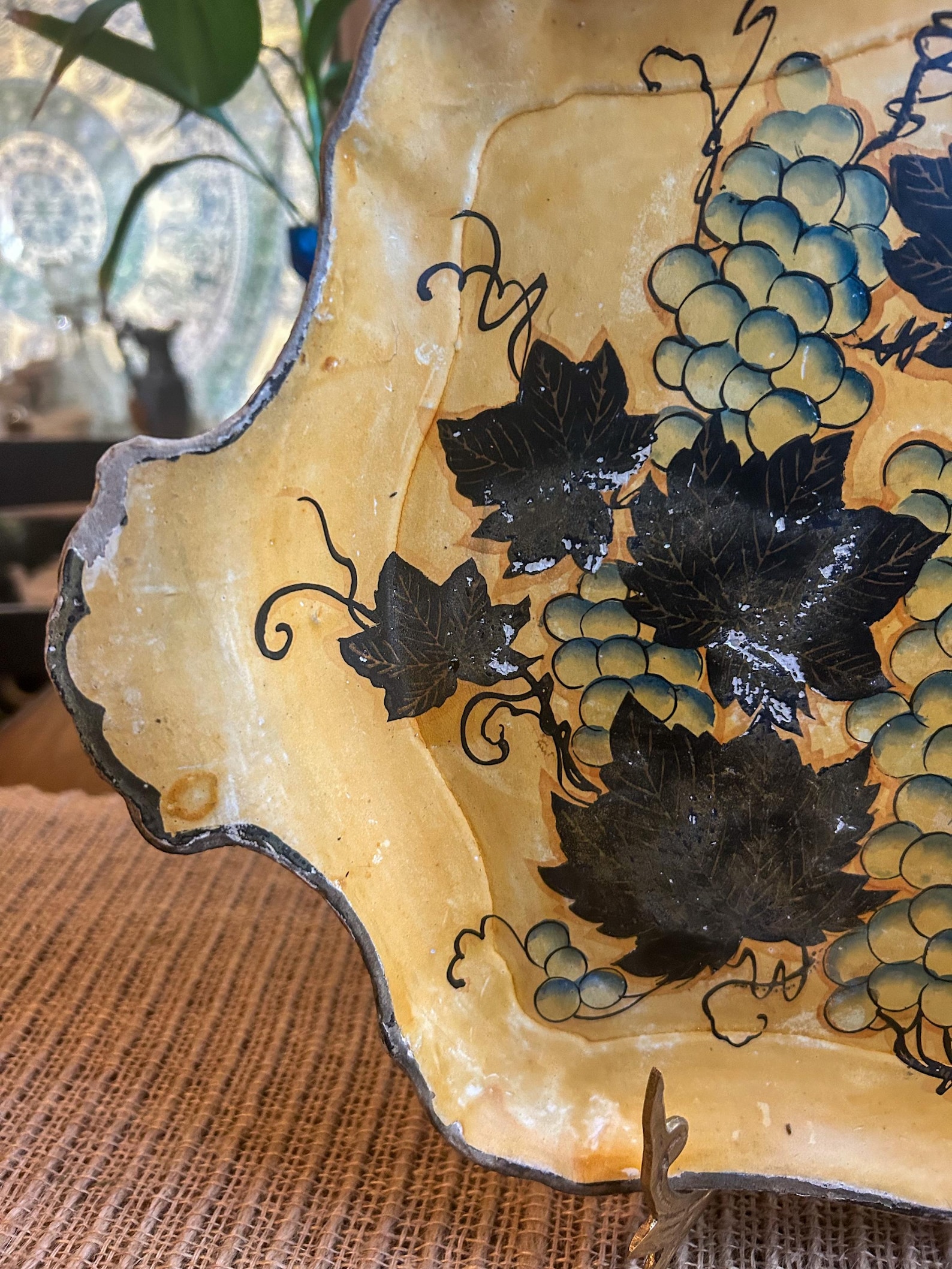 Vintage Paper Mache Leaves and Grapes Tray - Etsy