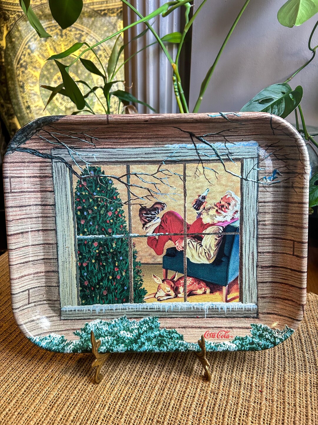 Coca Cola “relax Refreshed” Santa Tray - Etsy
