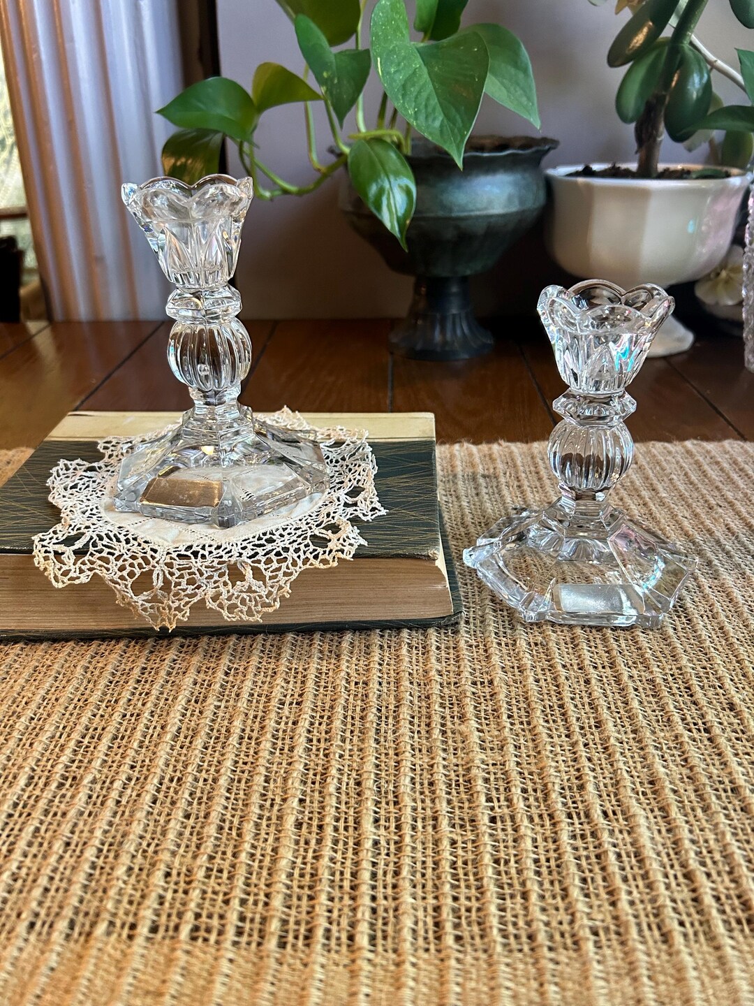 Pair of Fifth Avenue Lead Crystal Candlestick Holders - Etsy