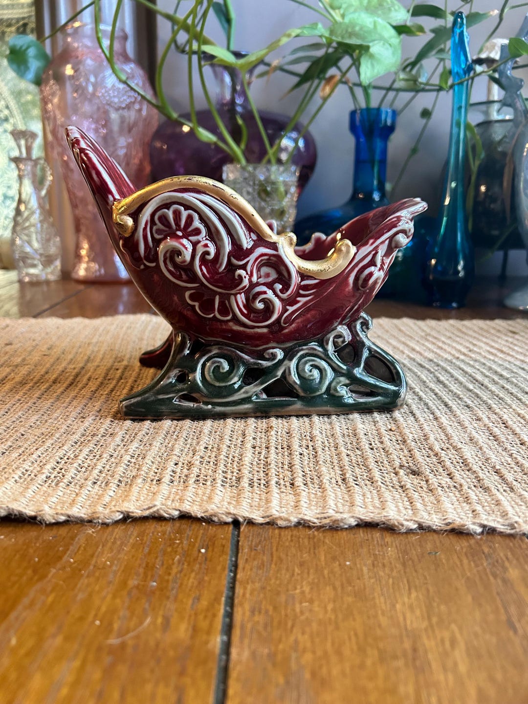 Vintage Ceramic Sleigh - Etsy