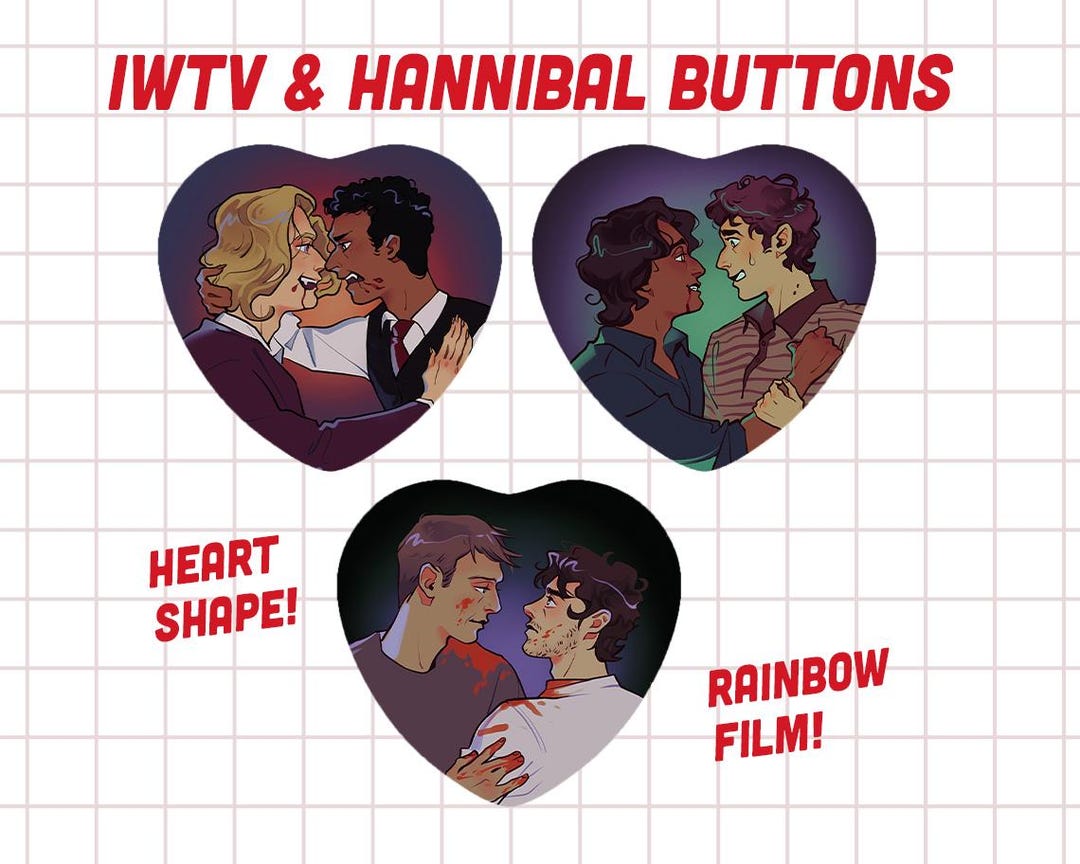 IWTV & Hannibal Heart Buttons - Etsy