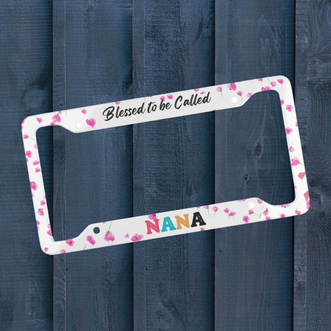 Custom Nana License Plate Frame: Floral Car Accessories - Etsy