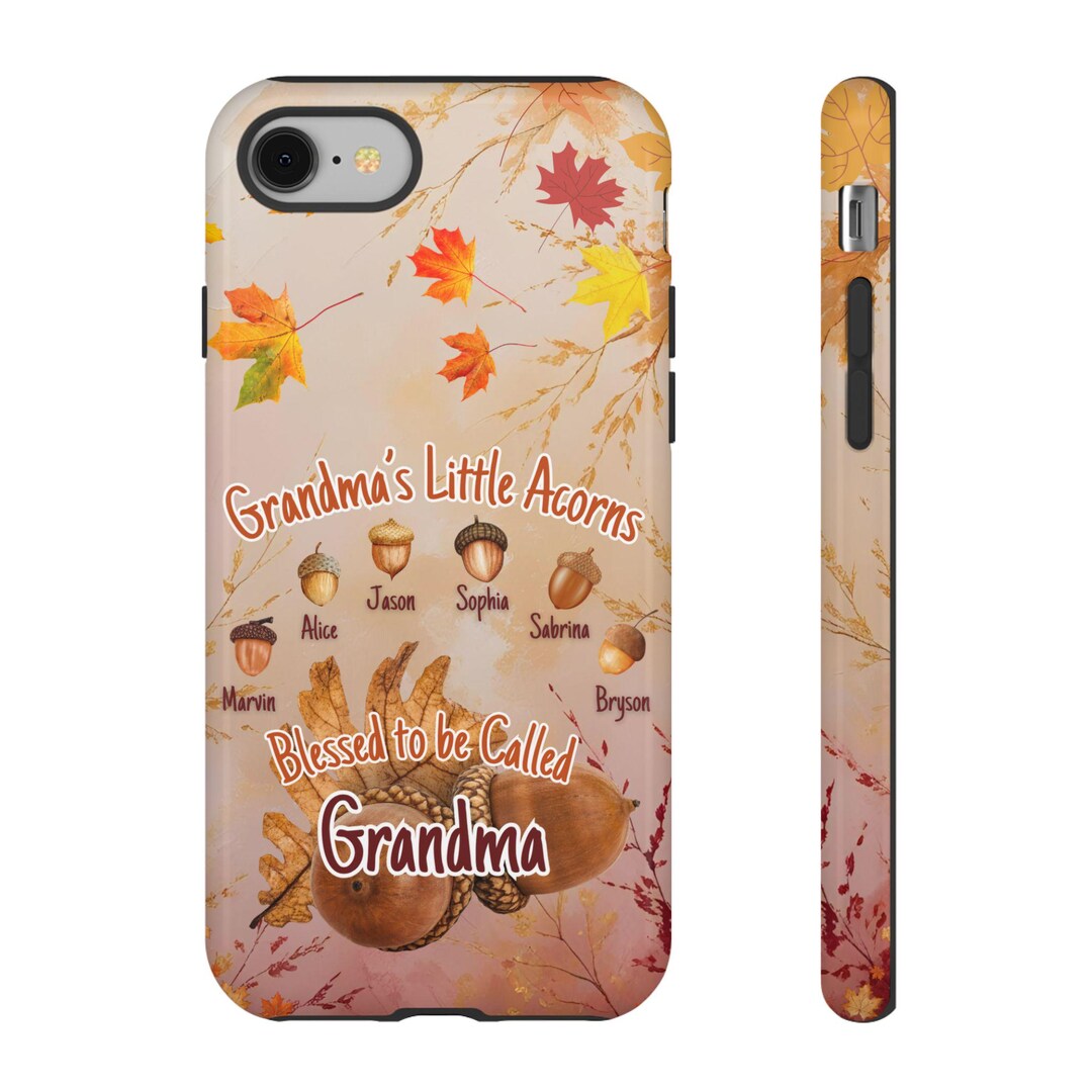 Personalized Acorn Family Tree Tough Phone Case: Grandma's Grandkids ...