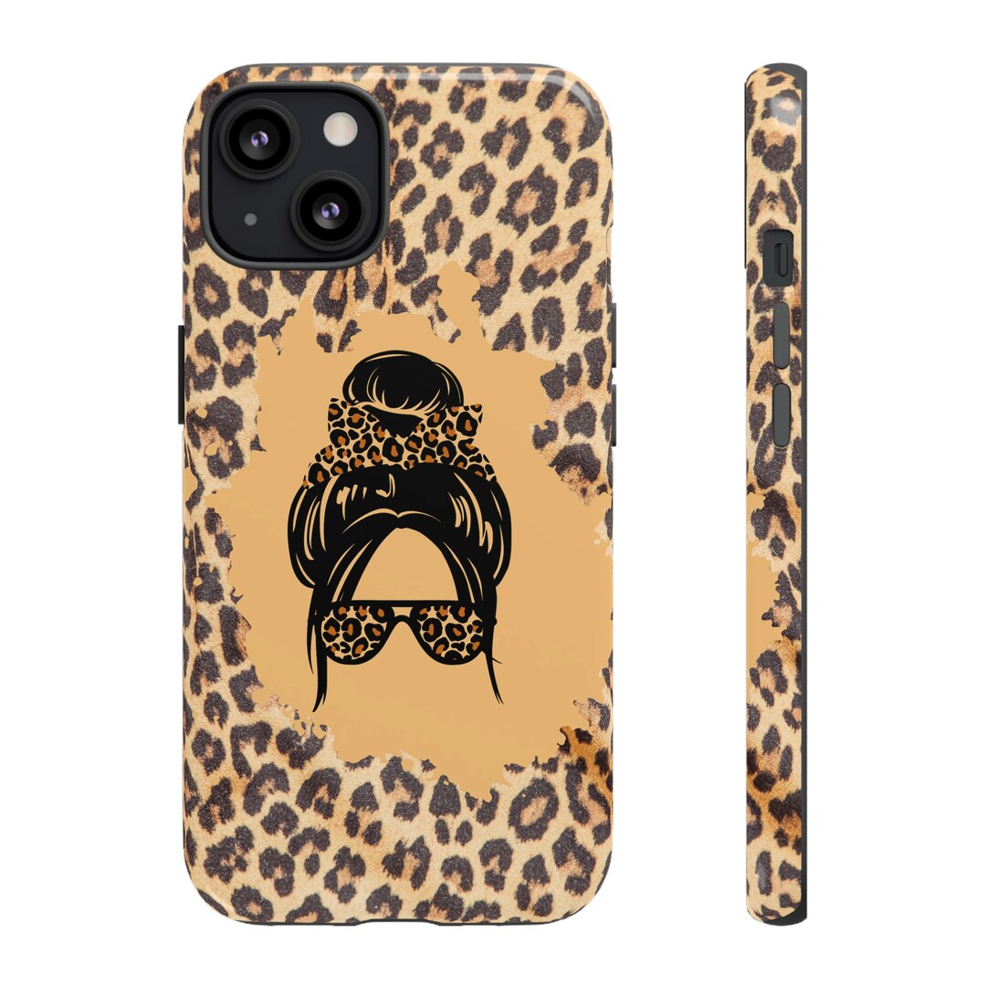 Leopard Messy Bun Lady Phone Case: Custom Protective Cover - Etsy