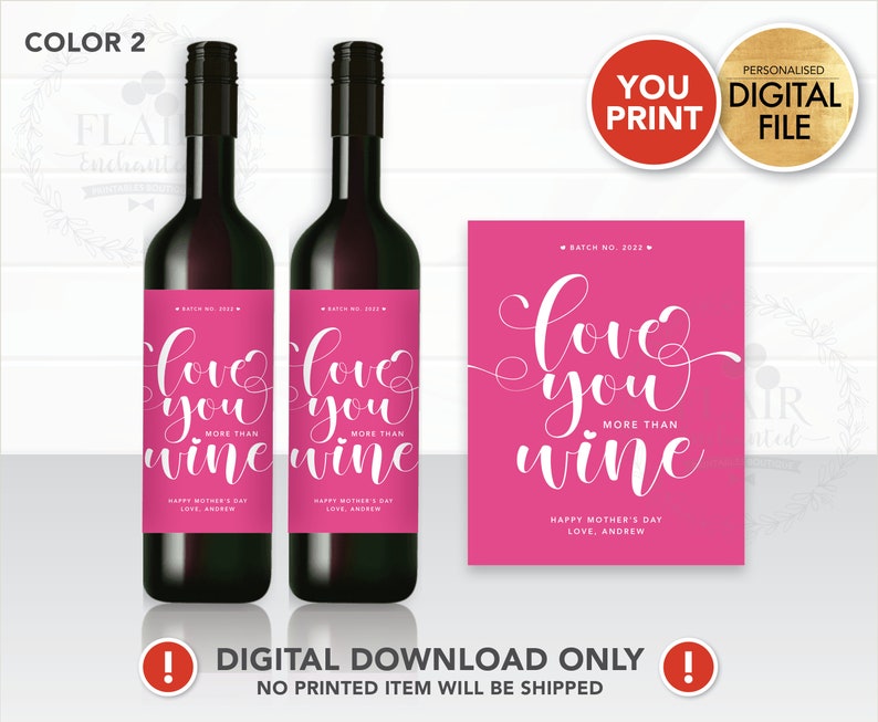 Love Personalized Wine Label PRINTABLE Custom Wine Label - Etsy