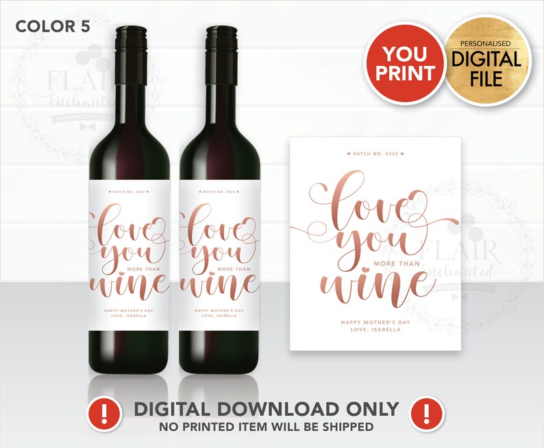Love Personalized Wine Label PRINTABLE Custom Wine Label - Etsy