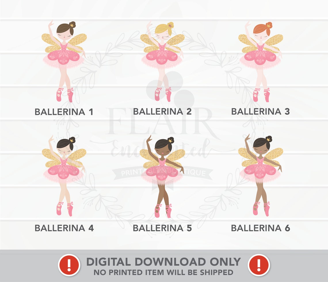 Ballerina Cake Topper PRINTABLE Ballerina Cake Decoration | Etsy