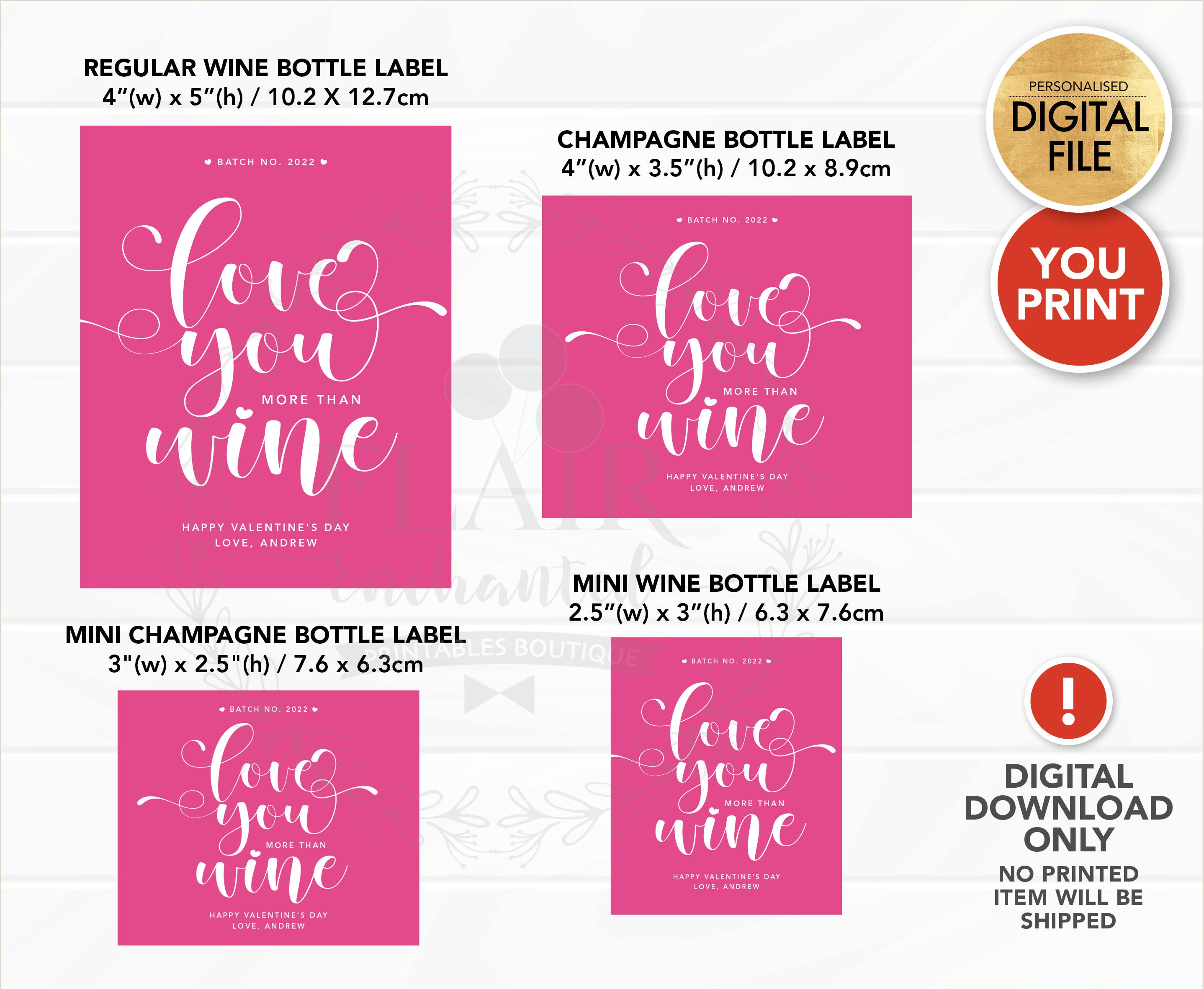 Love Personalized Wine Label PRINTABLE | Custom Wine Label, Custom Wine ...