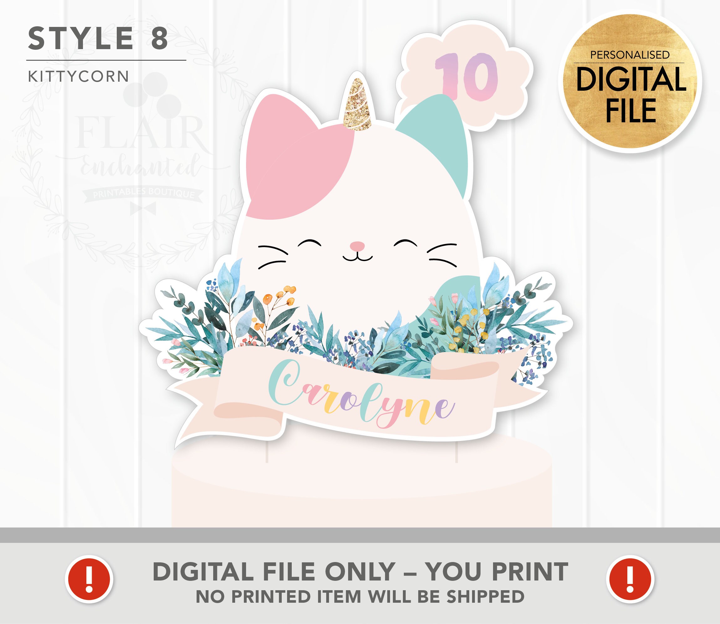 Cute Squishy Personalized Cake Topper (printable Digital File Only ...