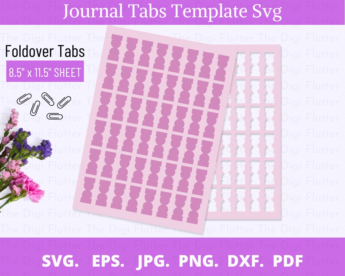 Tabs Stickers, Tabs Template, Tabs Printable, Tabs Divider, Tabs Svg ...