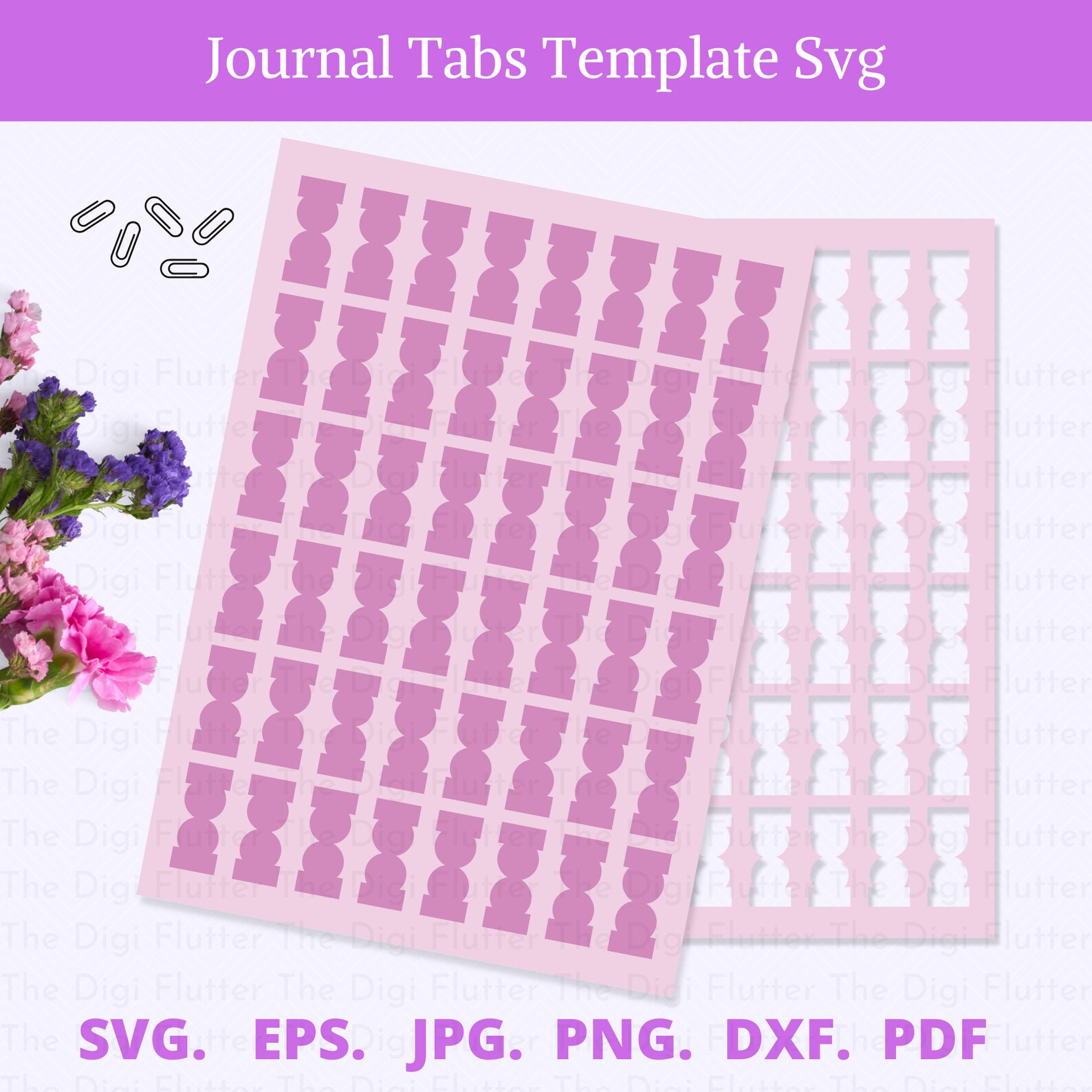 Tabs Stickers, Tabs Template, Tabs Printable, Tabs Divider, Tabs Svg ...