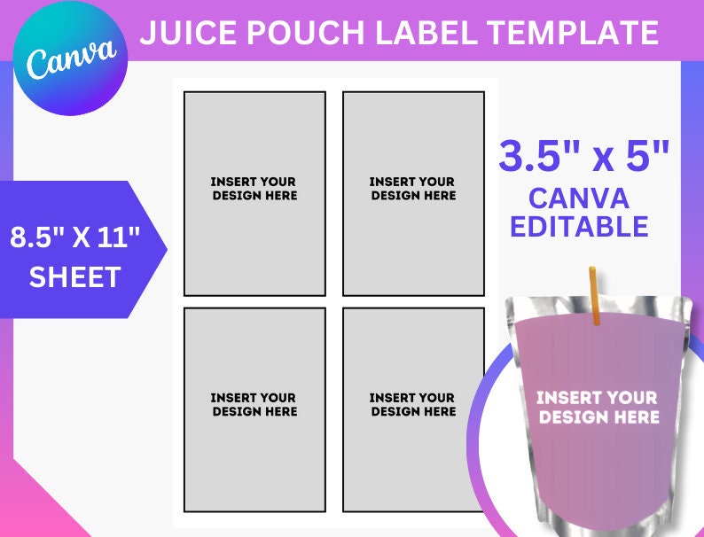 Juice Labels Stickers, Juice Pouch Labels, Juice Labels Templates ...