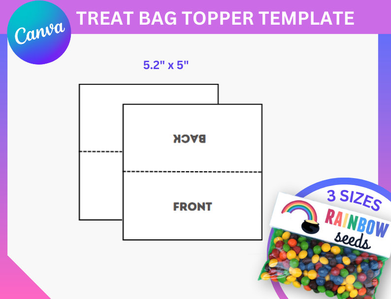 Editable Treat Bag Topper Template: DIY Party Favors (canva) - Etsy