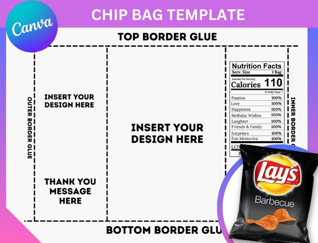 Blank Chip Bag Template, Chip Bag Template Svg Png, Chip Bag Template ...
