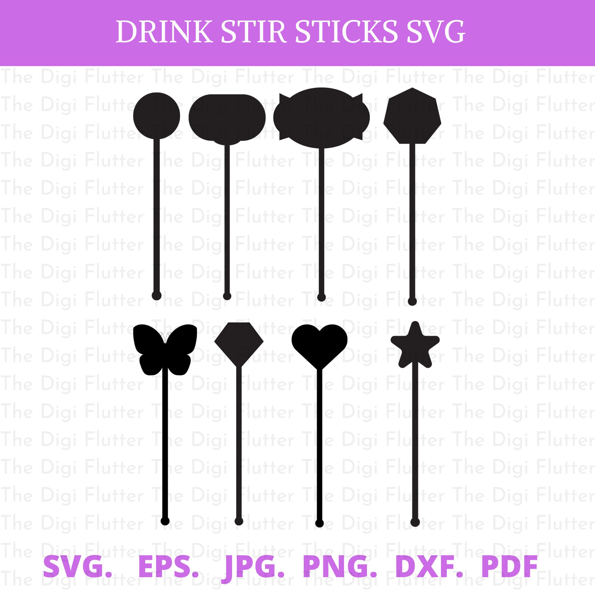 Drink Stirrers, Drink Stirrers Svg, Swizzle Stirrers Clipart, Swizzle ...