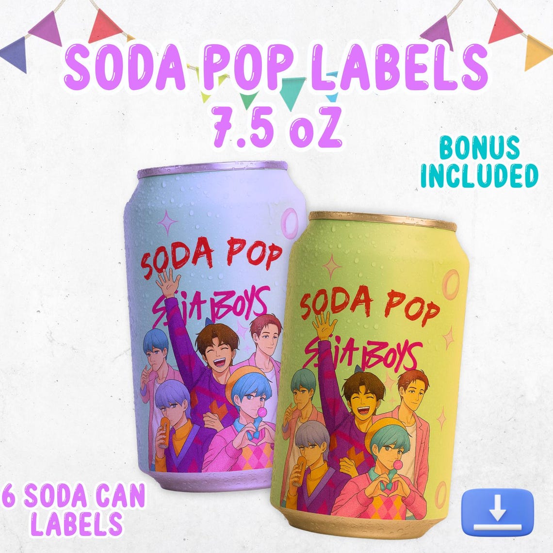 K-pop Demon Hunters Soda Can Labels | Saja Boys Mini Soda Wraps ...