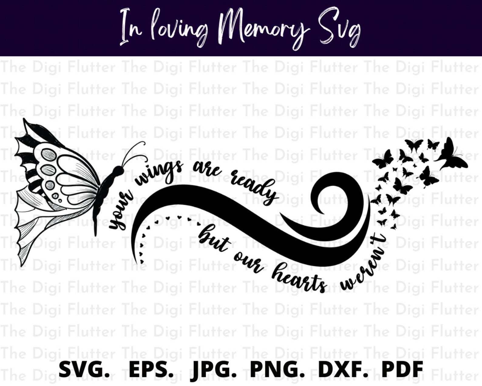 In Loving Memory SVG, Butterfly Memorial, Cricut, PNG (digital Download ...