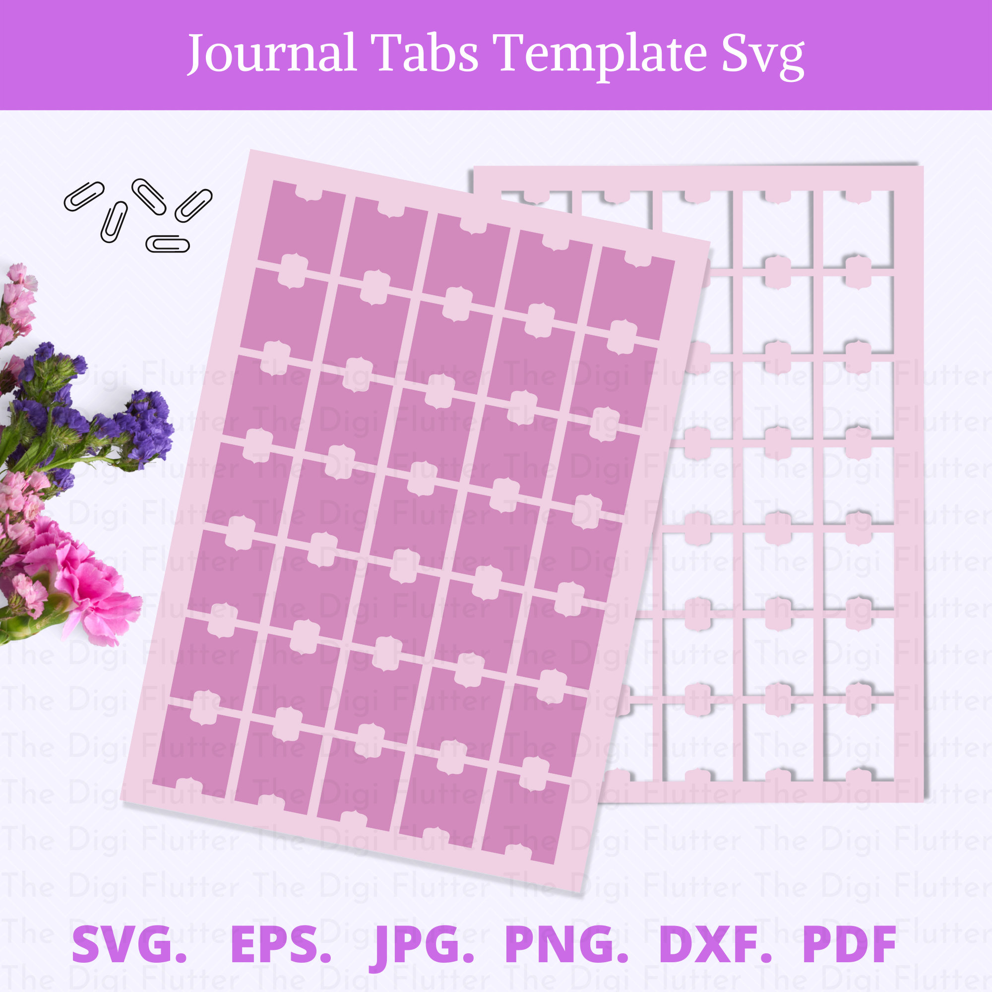 Tabs Stickers, Tabs Template, Tabs Printable, Tabs Divider, Tabs Svg ...