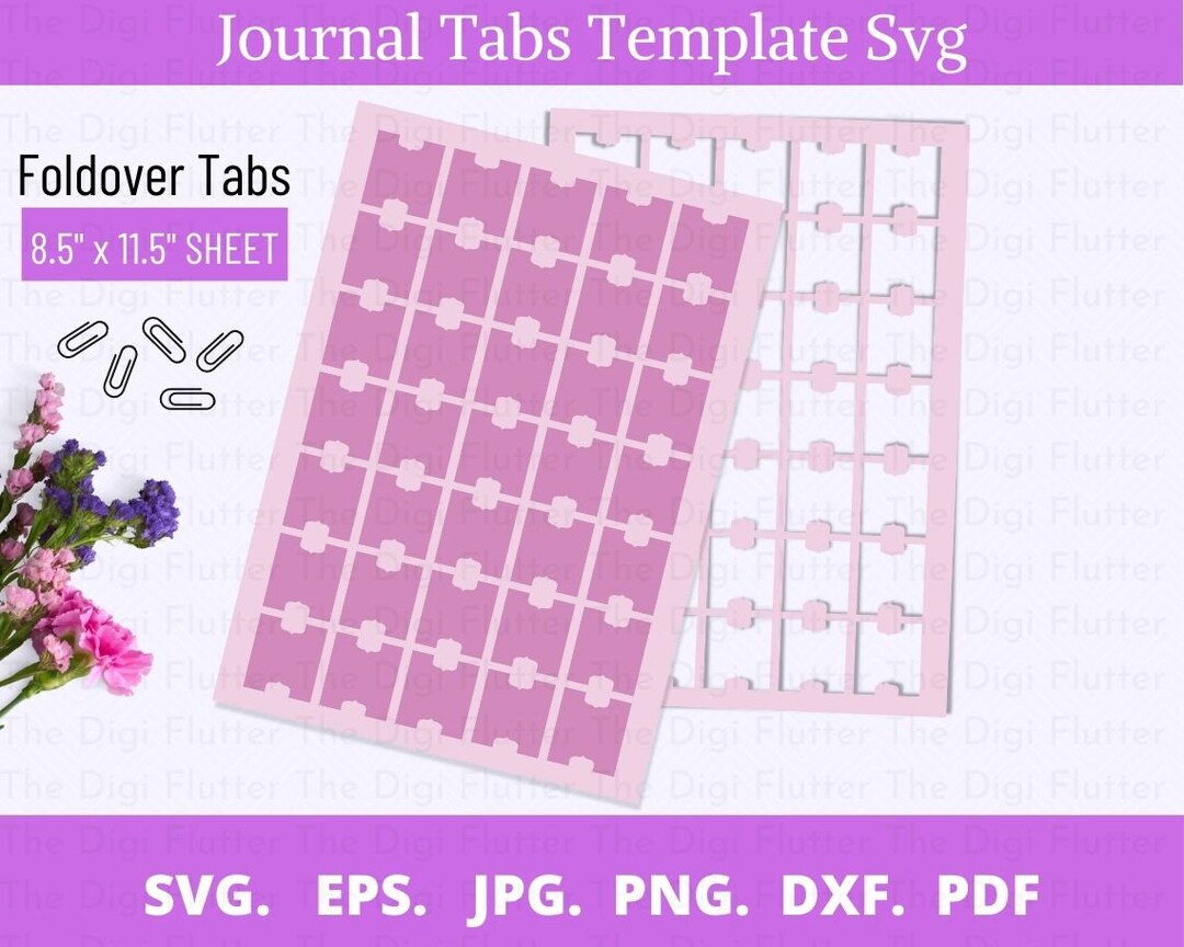 Tabs Stickers, Tabs Template, Tabs Printable, Tabs Divider, Tabs Svg ...