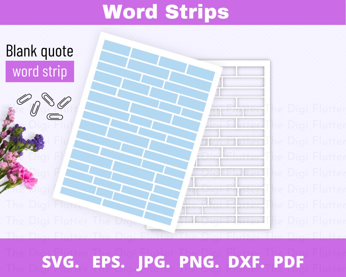 Quote Strips, Word Strips, Word Strips Svg, Journal Strips Template ...