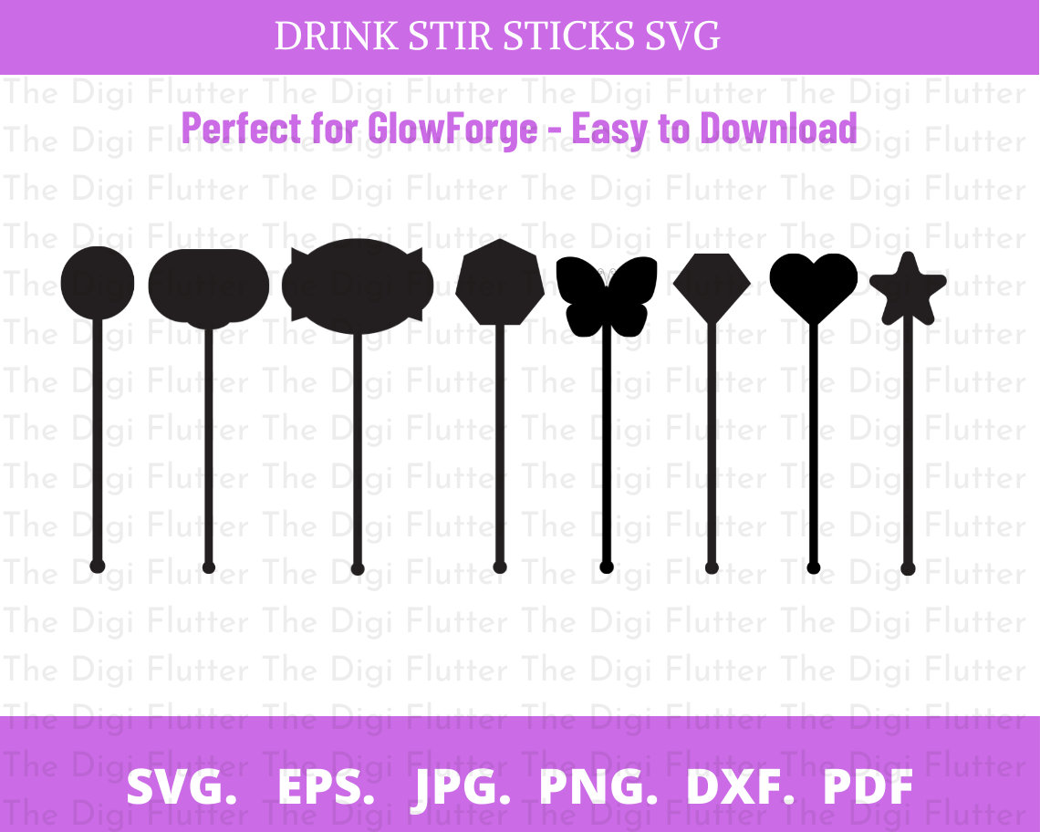 Drink Stirrers, Drink Stirrers Svg, Swizzle Stirrers Clipart, Swizzle ...