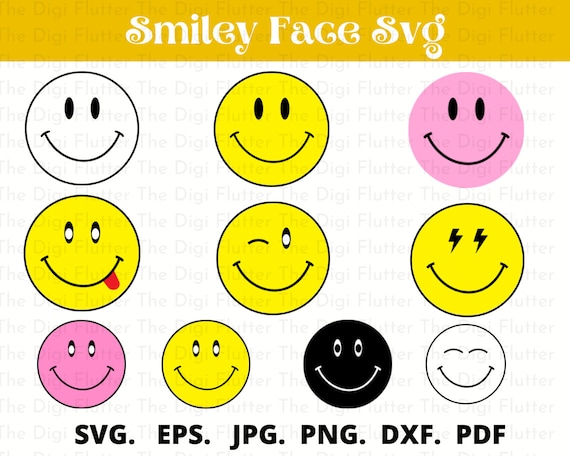 Smiley Face Cricut Smiley Face Sticker Emoji Svg Png Smiley - Etsy