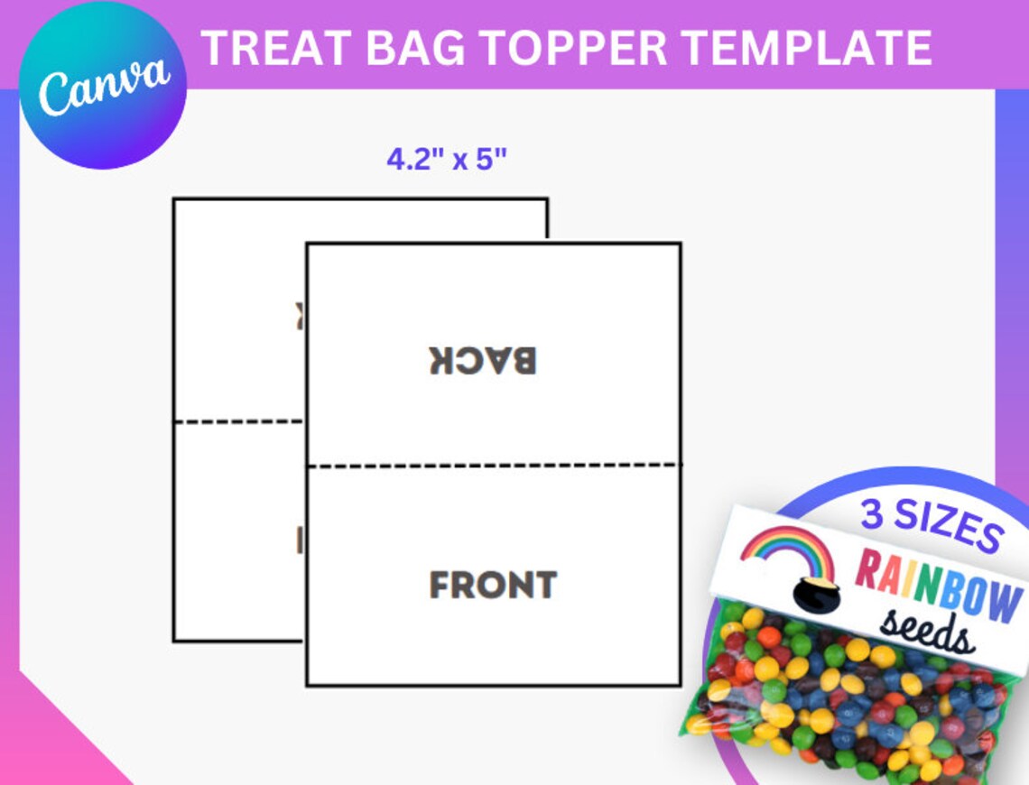Bag Topper Template, Treat Bag Topper Template, Bag Topper Editable ...