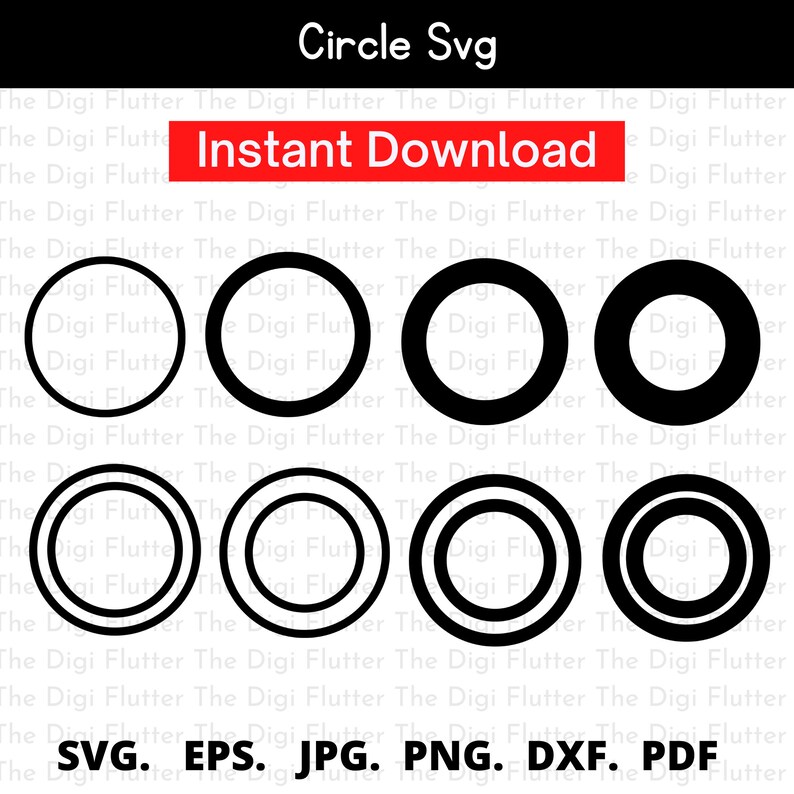 Circle Monogram SVG: Double Circle Frame Clipart (digital Files) - Etsy